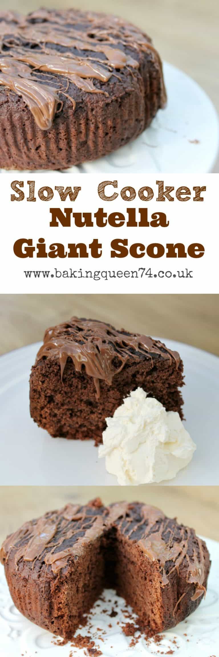 Slow Cooker Nutella Giant Scone - BakingQueen74