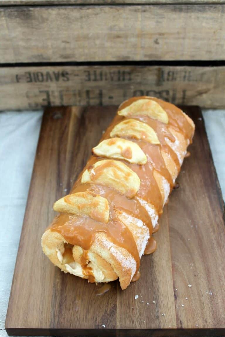 Autumnal Caramel Apple Roulade - BakingQueen74
