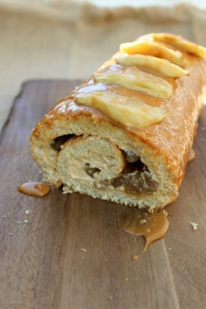 Autumnal Caramel Apple Roulade - BakingQueen74