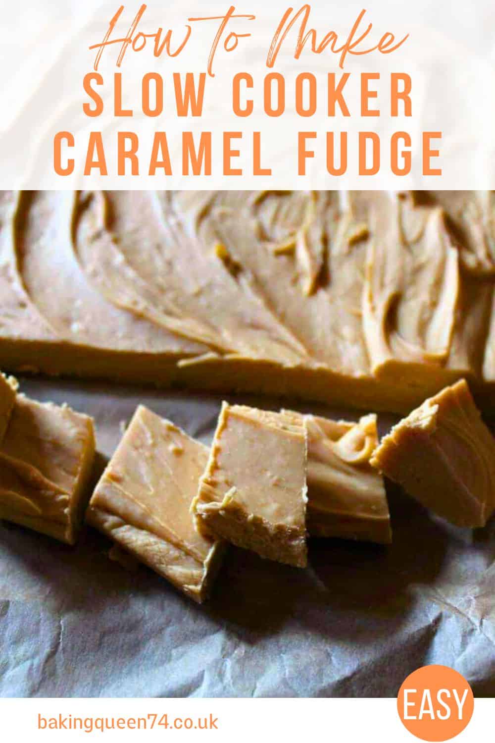 Boozy Slow Cooker Salted Caramel Fudge - BakingQueen74