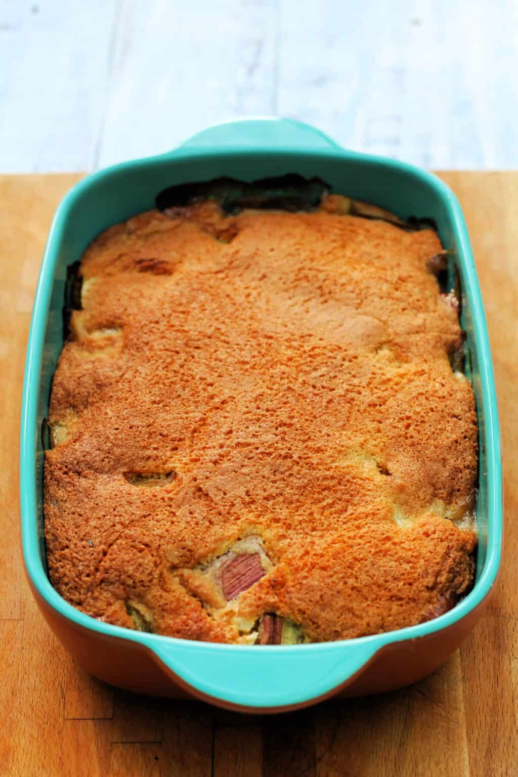 Rhubarb Sponge Pudding - BakingQueen74